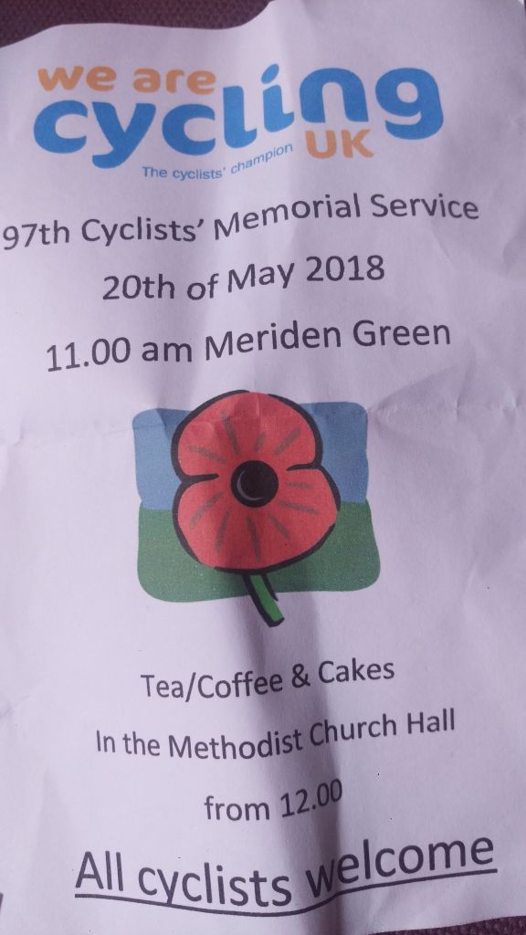 Let's Ride - Memorial Park to Meriden Cyclists Memorial Service