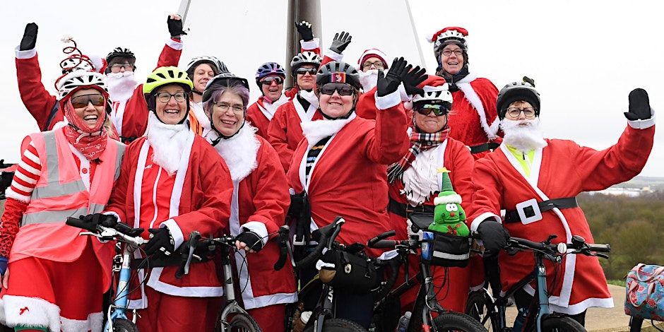 Let's Ride - Cycling Santas - take part in a record attempt